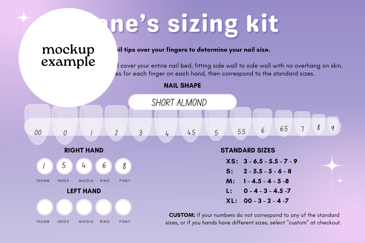 Nail Display & Sizing Card Template – mini ami