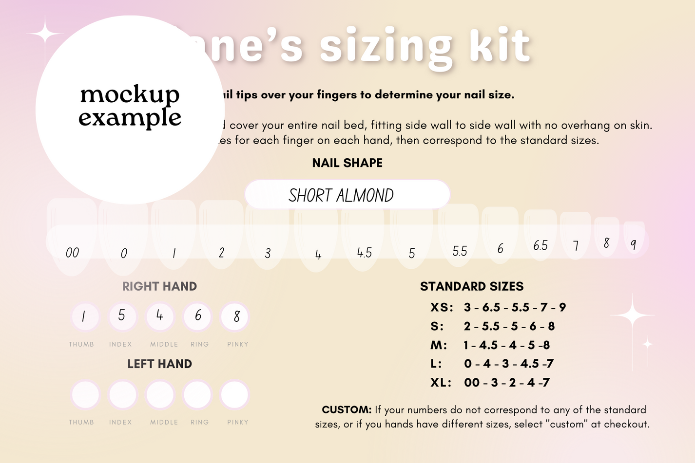 Nail Display & Sizing Card Template – mini ami