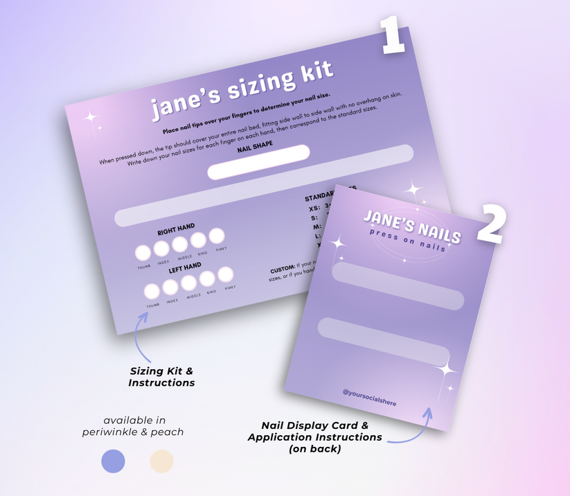 Nail Display & Sizing Card Template – mini ami