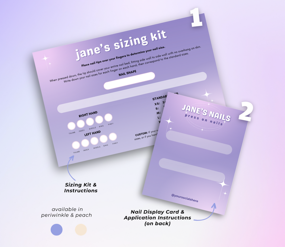 Nail Display & Sizing Card Template – mini ami